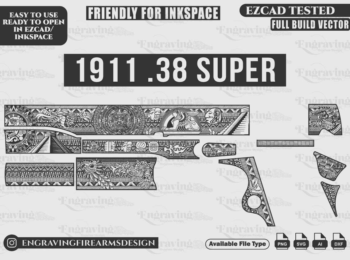1911 38 Super Rockisland Aztec Design Svg,lasercut,laserengraving ...