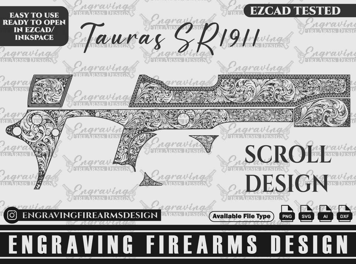Engraving Firearms Design Tauras SR1911 Scroll Design With Versace ...