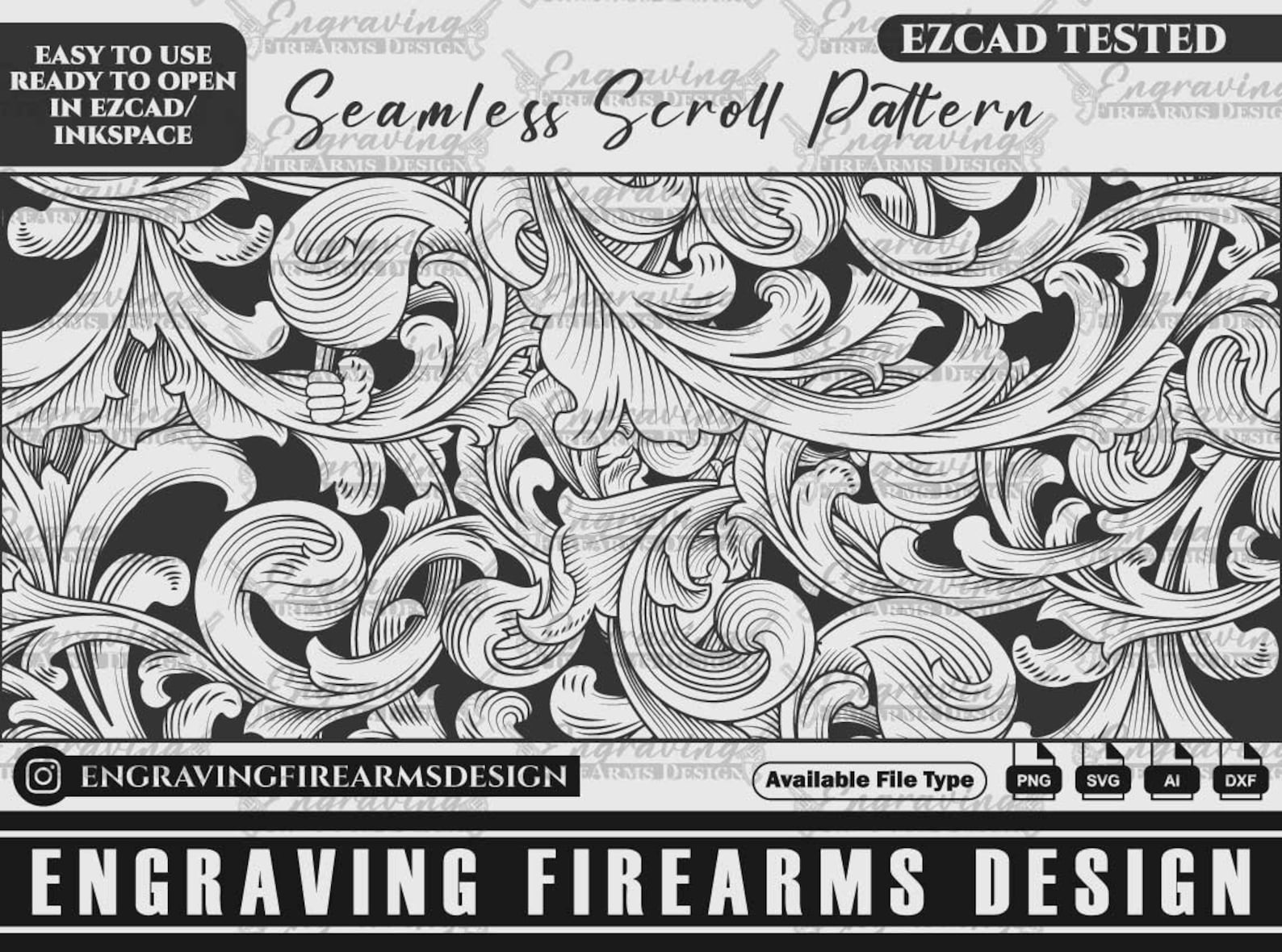 Engraving Firearms Design Seamless Scroll Pattern - Etsy