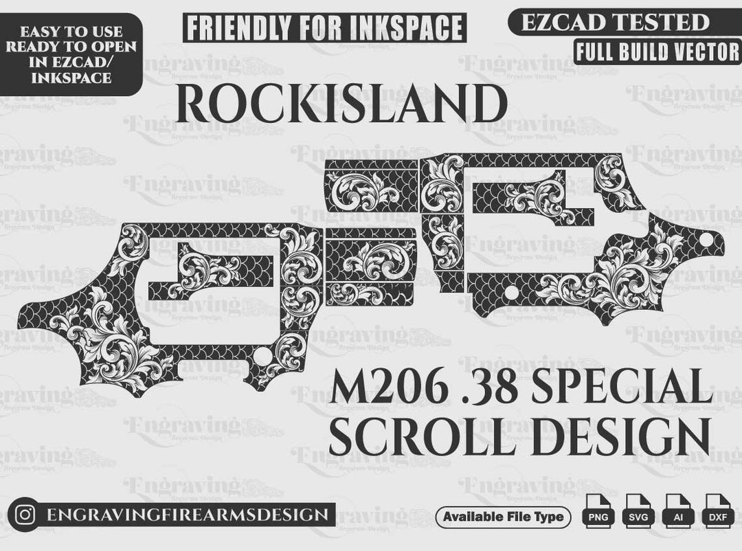Rockisland M206 38special Scroll&pattern Svg,lasercut,laserengraving ...