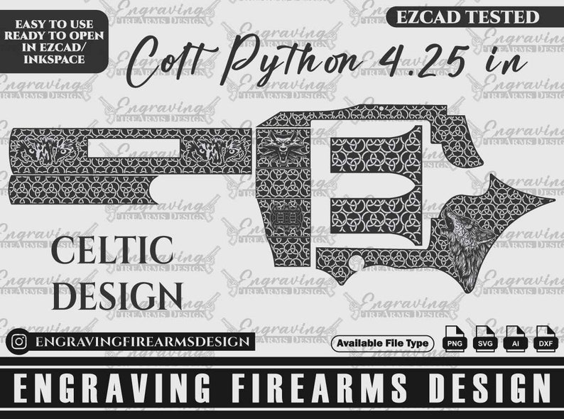 Engraving Firearms Design Colt Python 4.25 in Celtic Design - Etsy