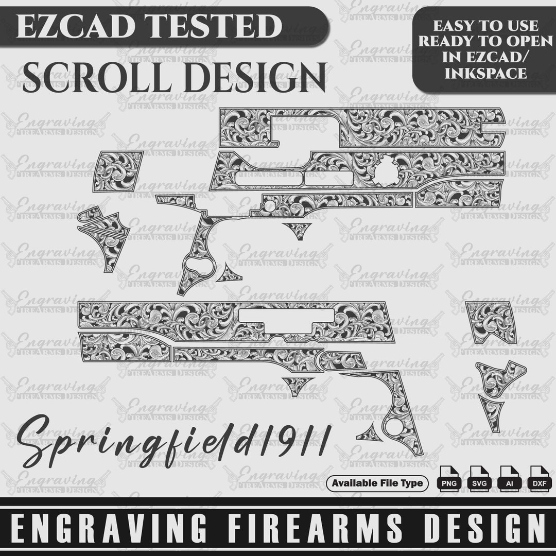 Engraving Firearms Design Springfield1911 Scroll Design - Etsy
