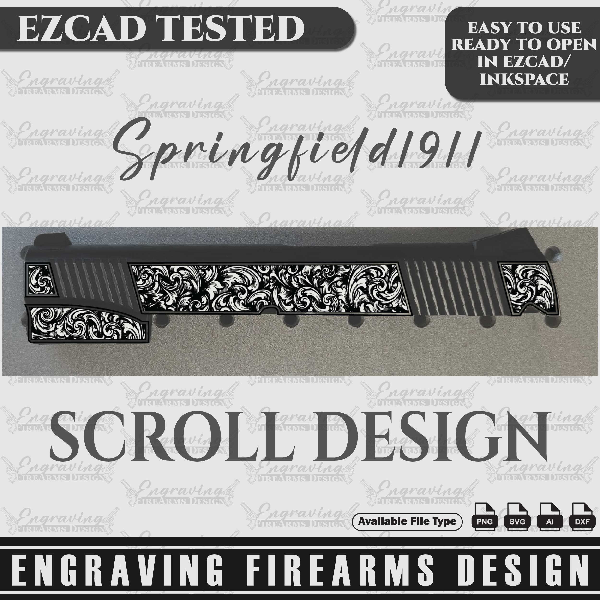 Engraving Firearms Design Springfield1911 Scroll Design - Etsy