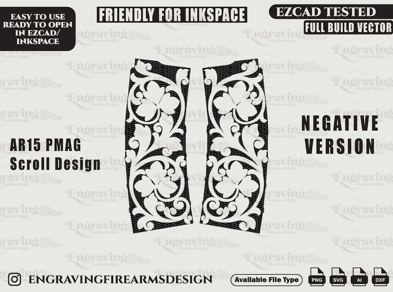 PMAG Scrolling Pattern Design Svg,lasercut,laserengraving,fiberlaser ...