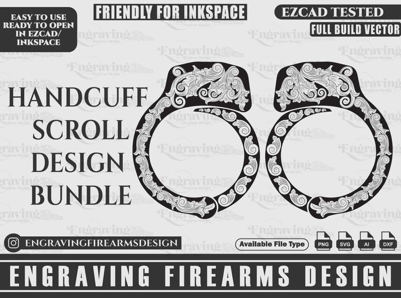 Handcuff Scroll Design: 7 Pcs Laser Cut File (digital Download) - Etsy