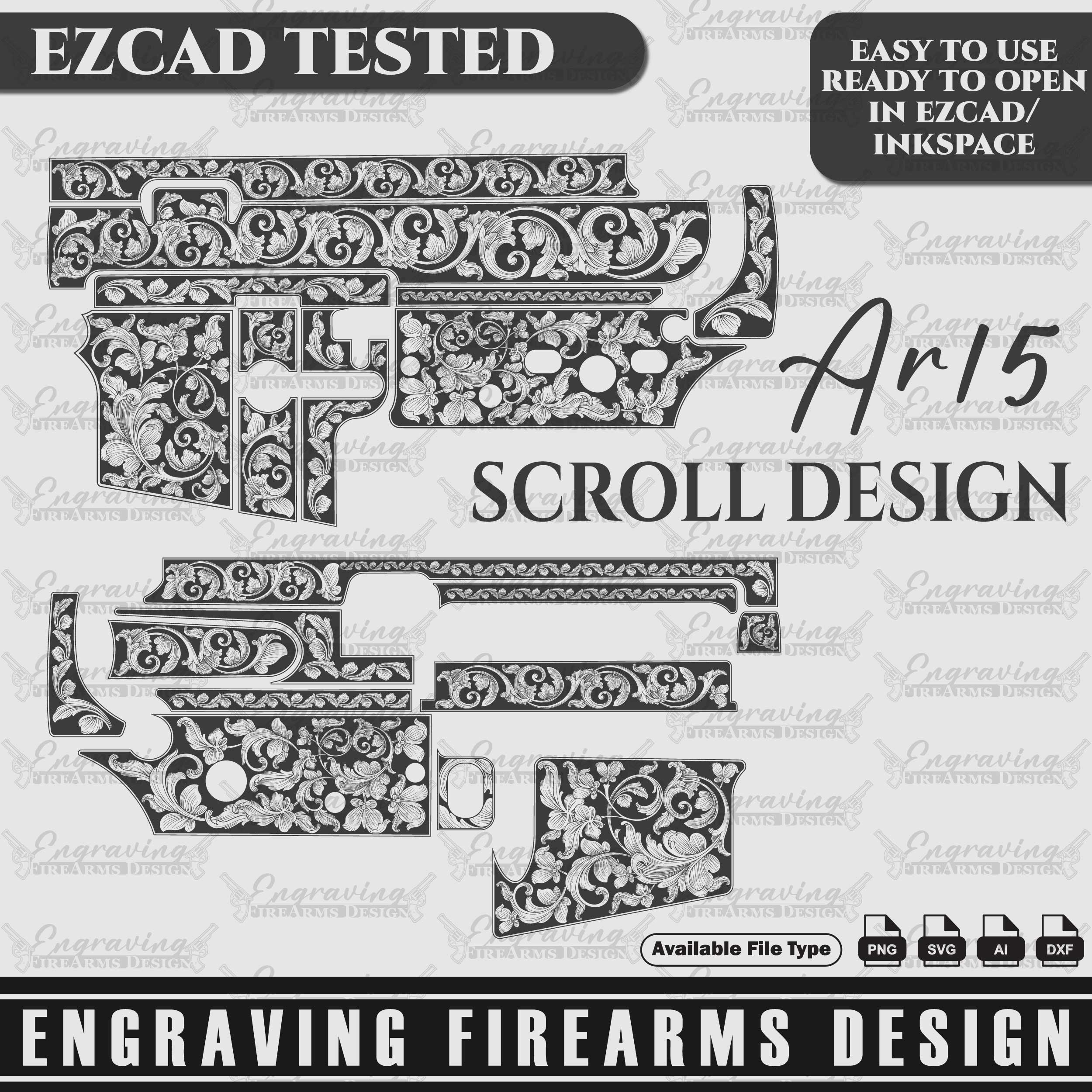 Engraving Firearms Design AR15 Scroll Design - Etsy