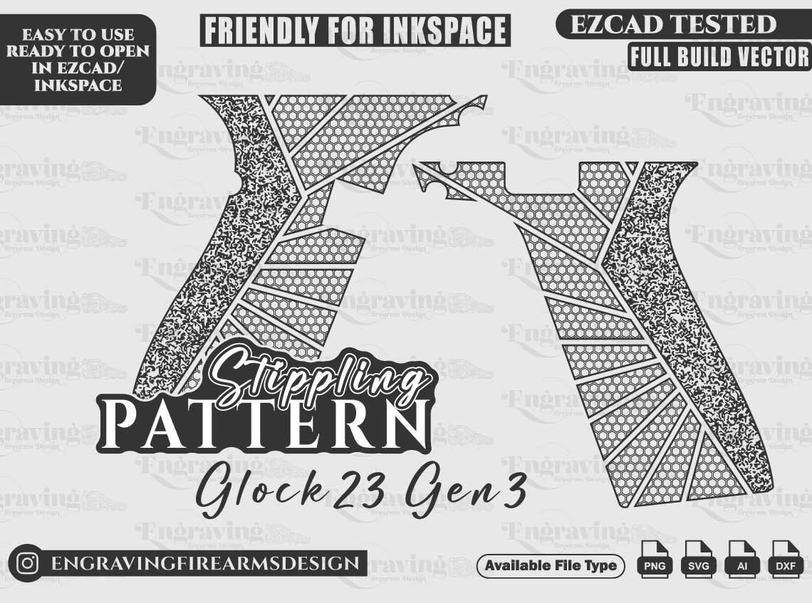 Stippling Pattern Template SVG Glock23 Gen3,lasercut,laserengraving ...
