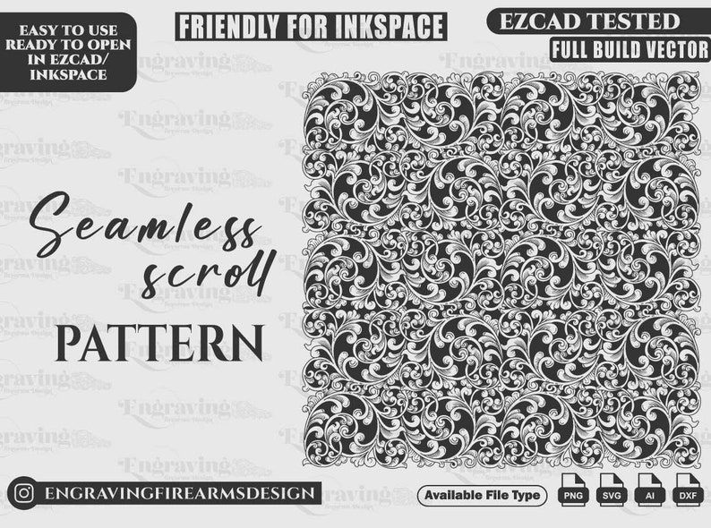 Seamless Scroll Pattern Svg,lasercut,laserengraving,fiberlaser ...