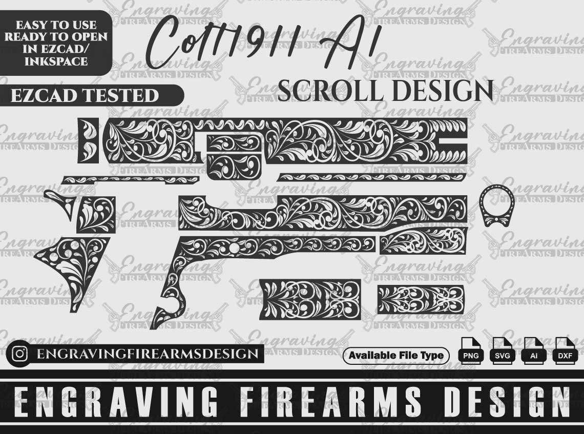 Engraving Firearms Design Colt1911 A1 Us Army Scroll Design - Etsy