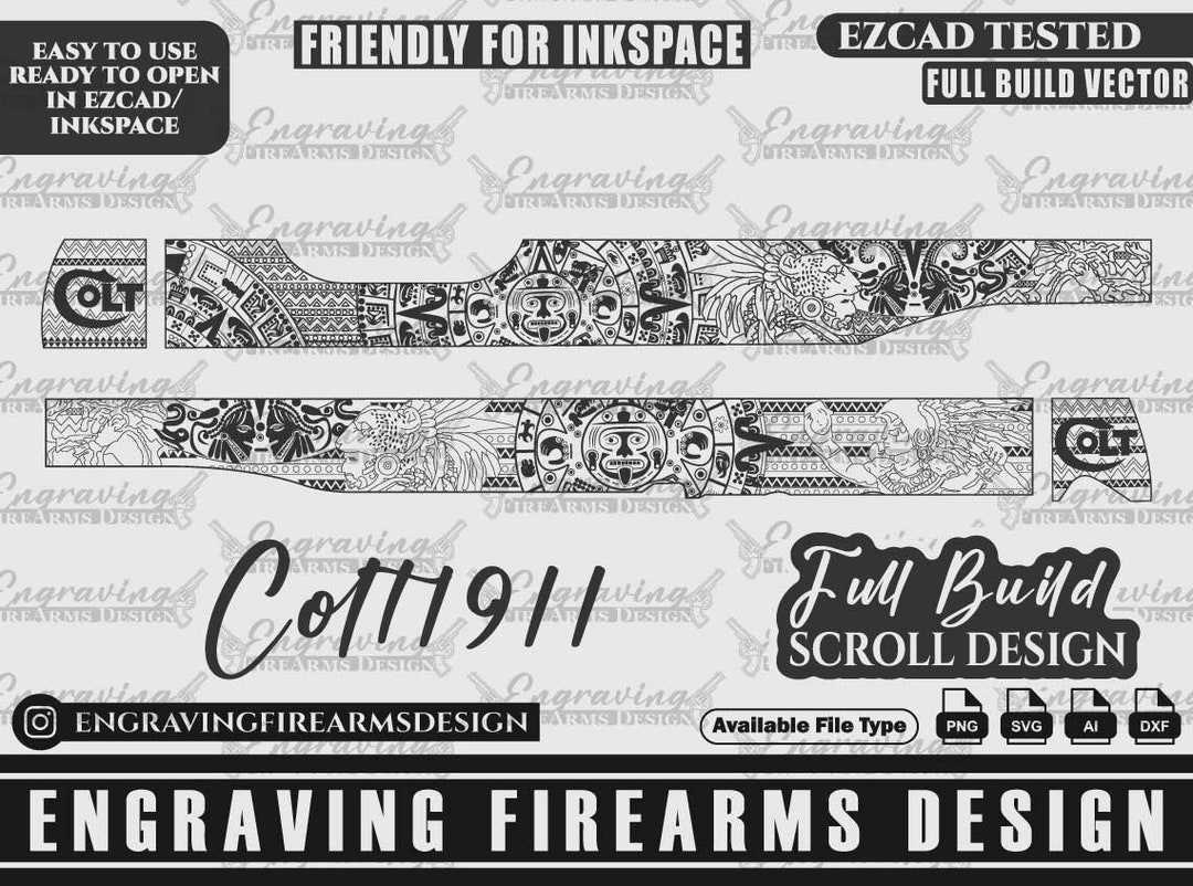Engraving Firearms Design Colt1911 AZTEC Themed Design - Etsy