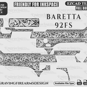 Beretta 92 FS Scroll Design Svg,lasercut,laserengraving,fiberlaser ...