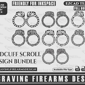 Handcuff Scroll Design: 7 Pcs Laser Cut File (digital Download) - Etsy