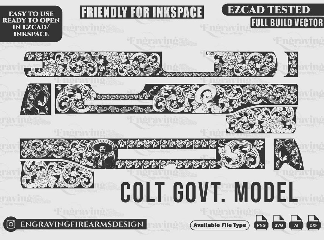 Colt1911 Govt Model Pancho Villa Design Svg - Etsy