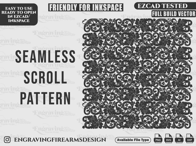 Engraving Firearms Design Seamless Scroll Pattern Svg,lasercut ...