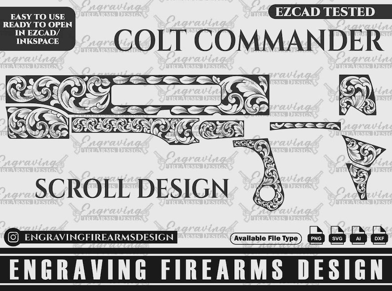 Engraving Firearms Design Colt Commander Scroll Design Final - Etsy