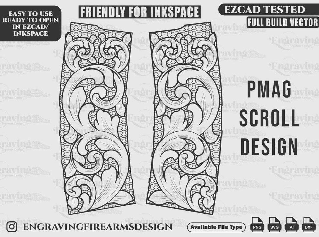 PMAG Scrolling Pattern Design Svg,lasercut,laserengraving,fiberlaser ...