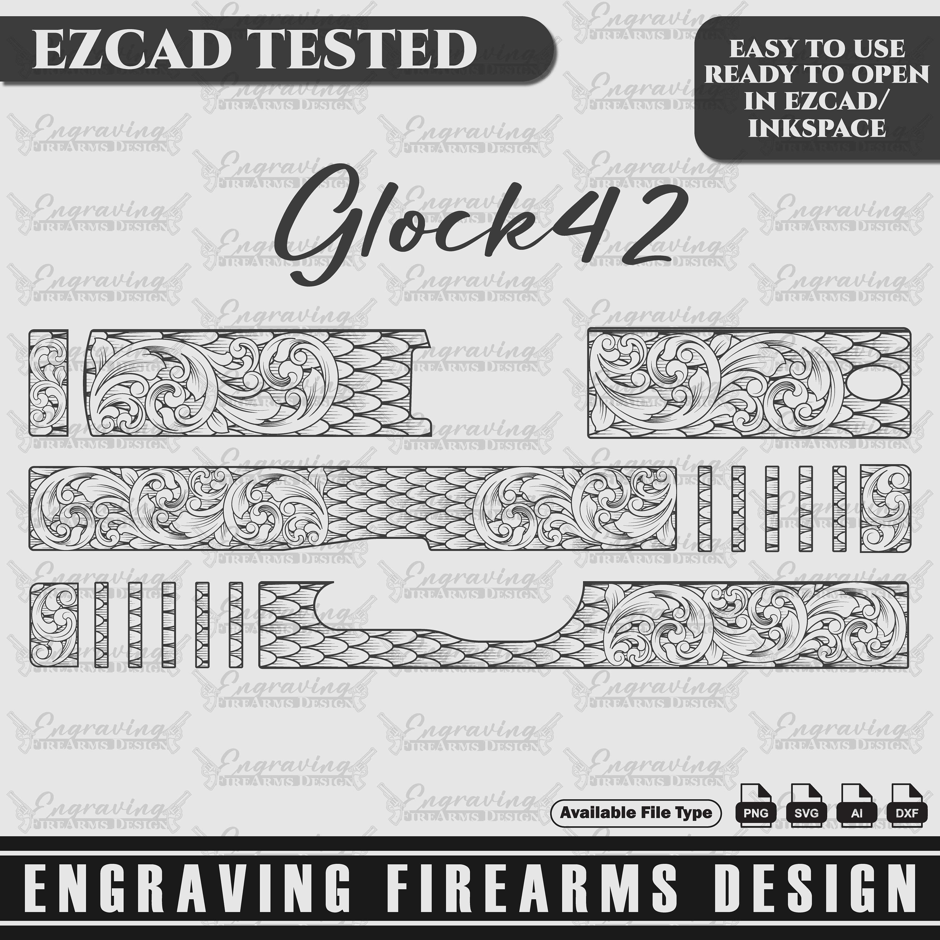 Engraving Firearms Design Glock 42 Scroll Design - Etsy