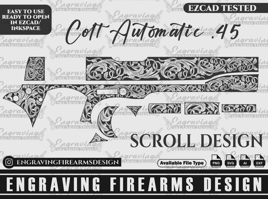 Engraving Firearms Design Colt1911 .45 Scroll Design Final - Etsy