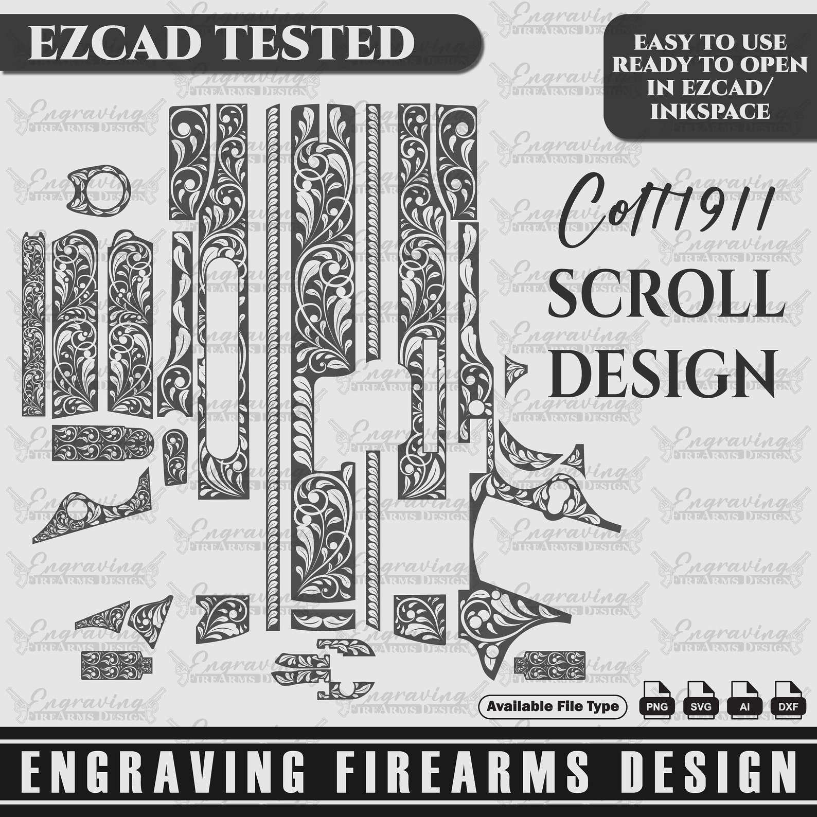 Engraving Firearms Design Colt 1911 Scroll Design - Etsy