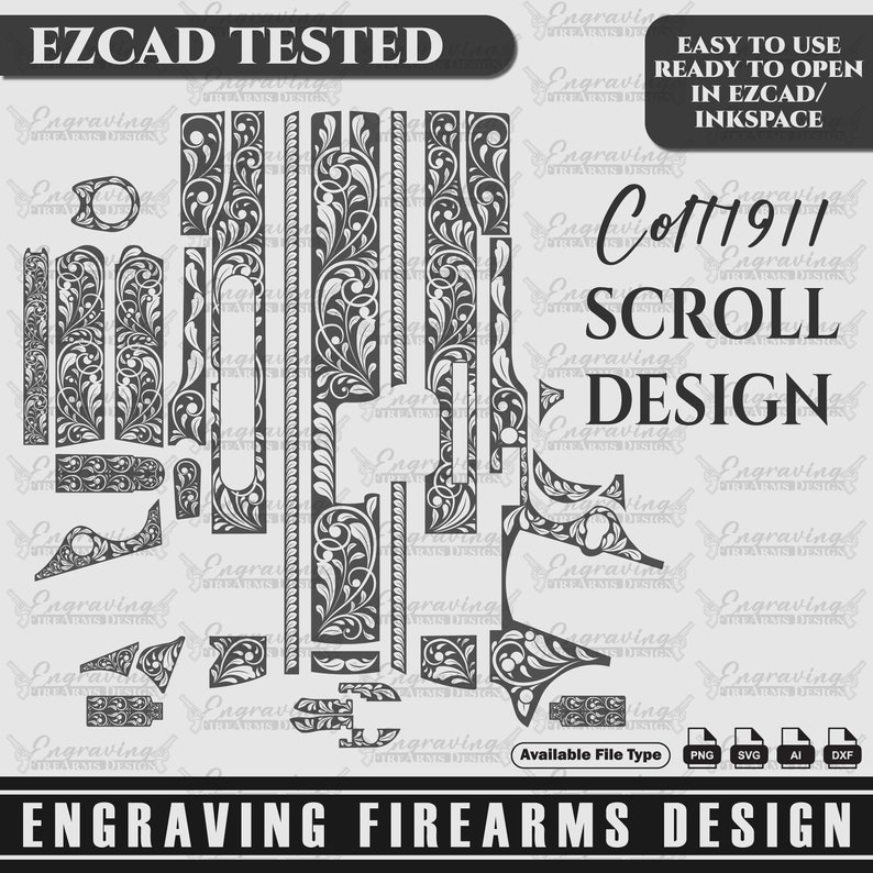 Engraving Firearms Design Colt 1911 Scroll Design - Etsy