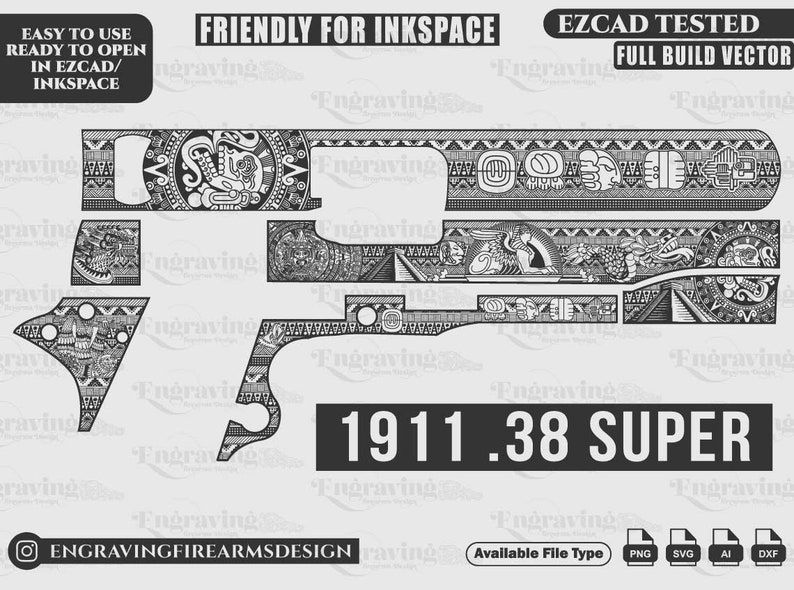 1911 38 Super Rockisland Aztec Design Svg,lasercut,laserengraving ...