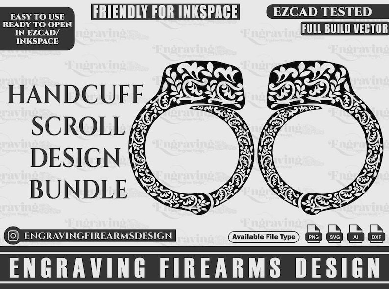 Handcuff Scroll Design: 7 Pcs Laser Cut File (digital Download) - Etsy