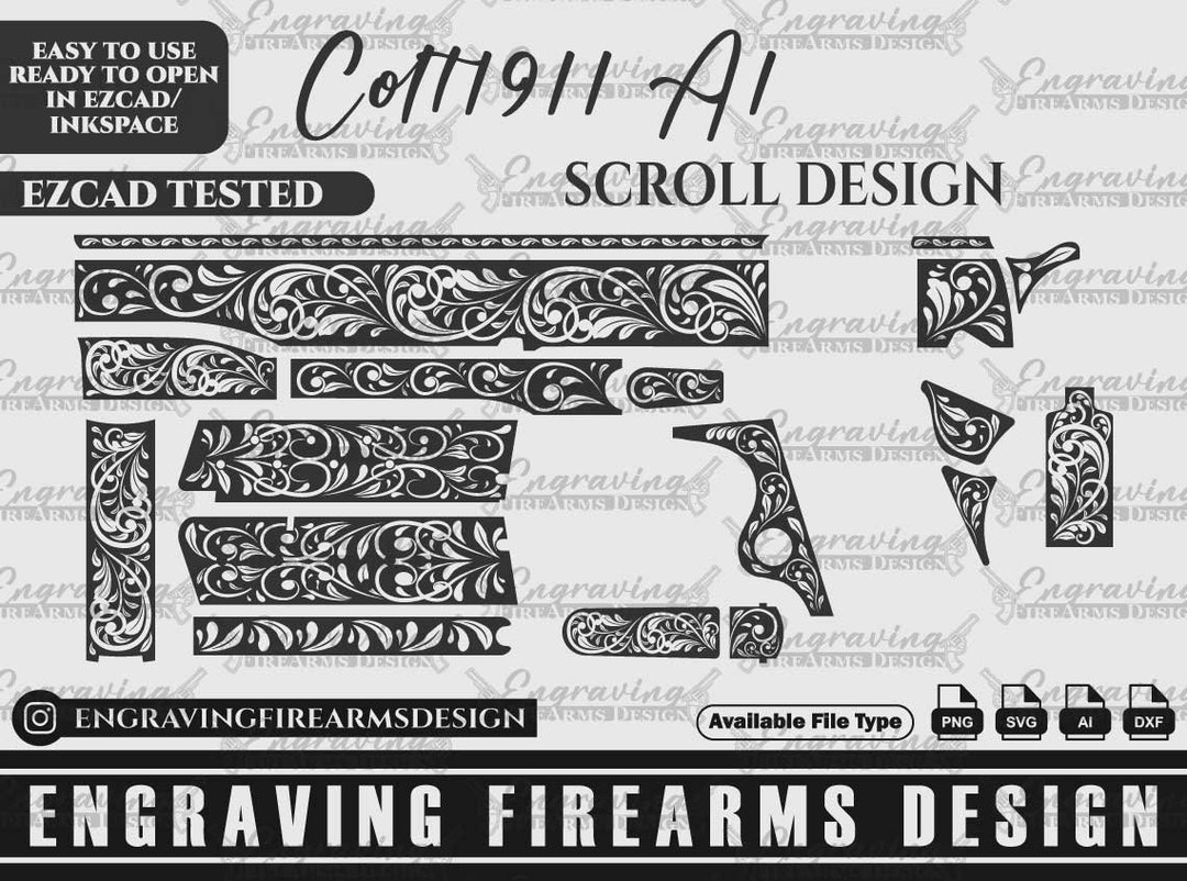 Engraving Firearms Design Colt1911 A1 Us Army Scroll Design - Etsy