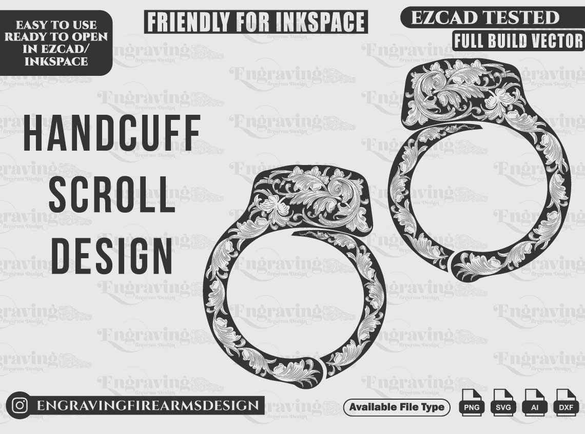 Handcuff S&W M100-1 Scroll Design Svg,lasercut,laserengraving ...