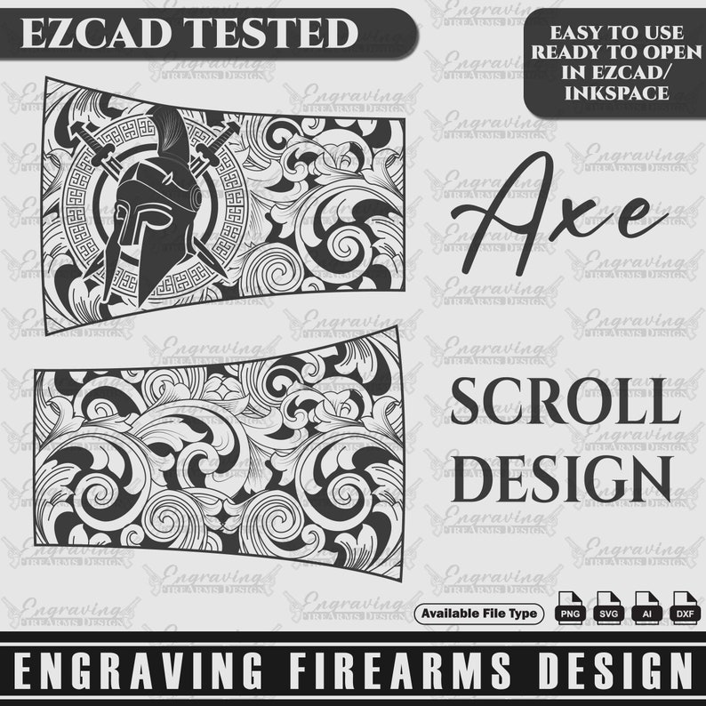 Engraving Firearms Design Axe Scroll & Pirate - Etsy