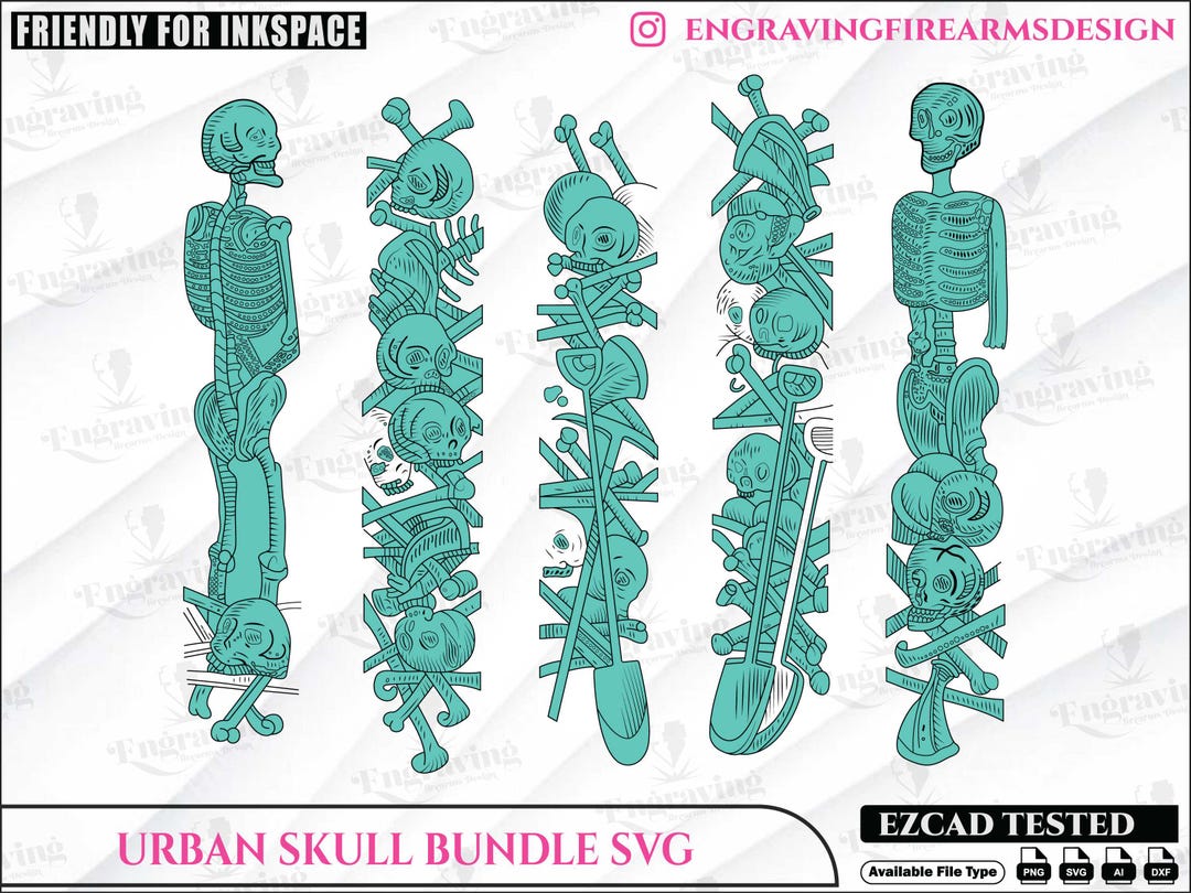 Urban Skull Bundle Svg Design : Laser Cut Files (SVG, Ai, Dxf) - Etsy