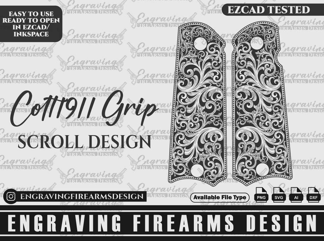 Engraving Firearms Design Colt1911 Grip Scroll Design - Etsy