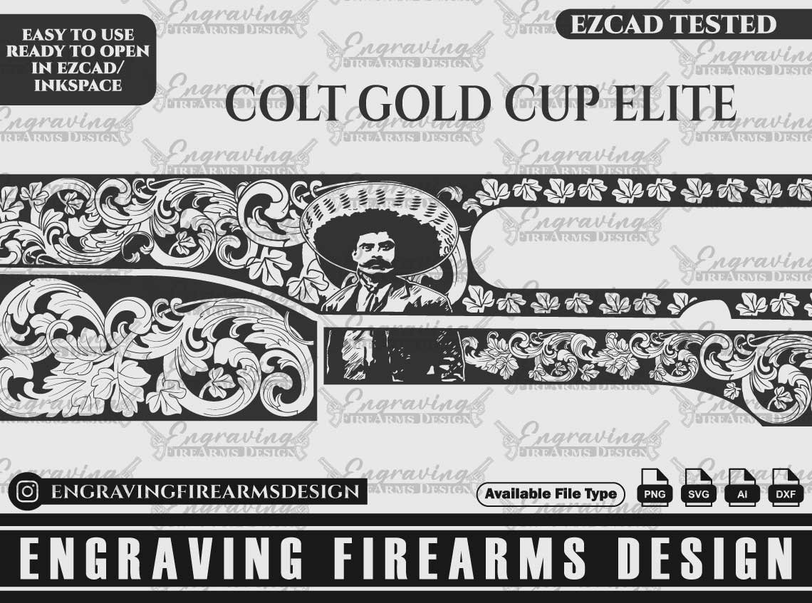 Engraving Firearms Design Colt Gold Cup Elite 38 Super Pancho Design - Etsy