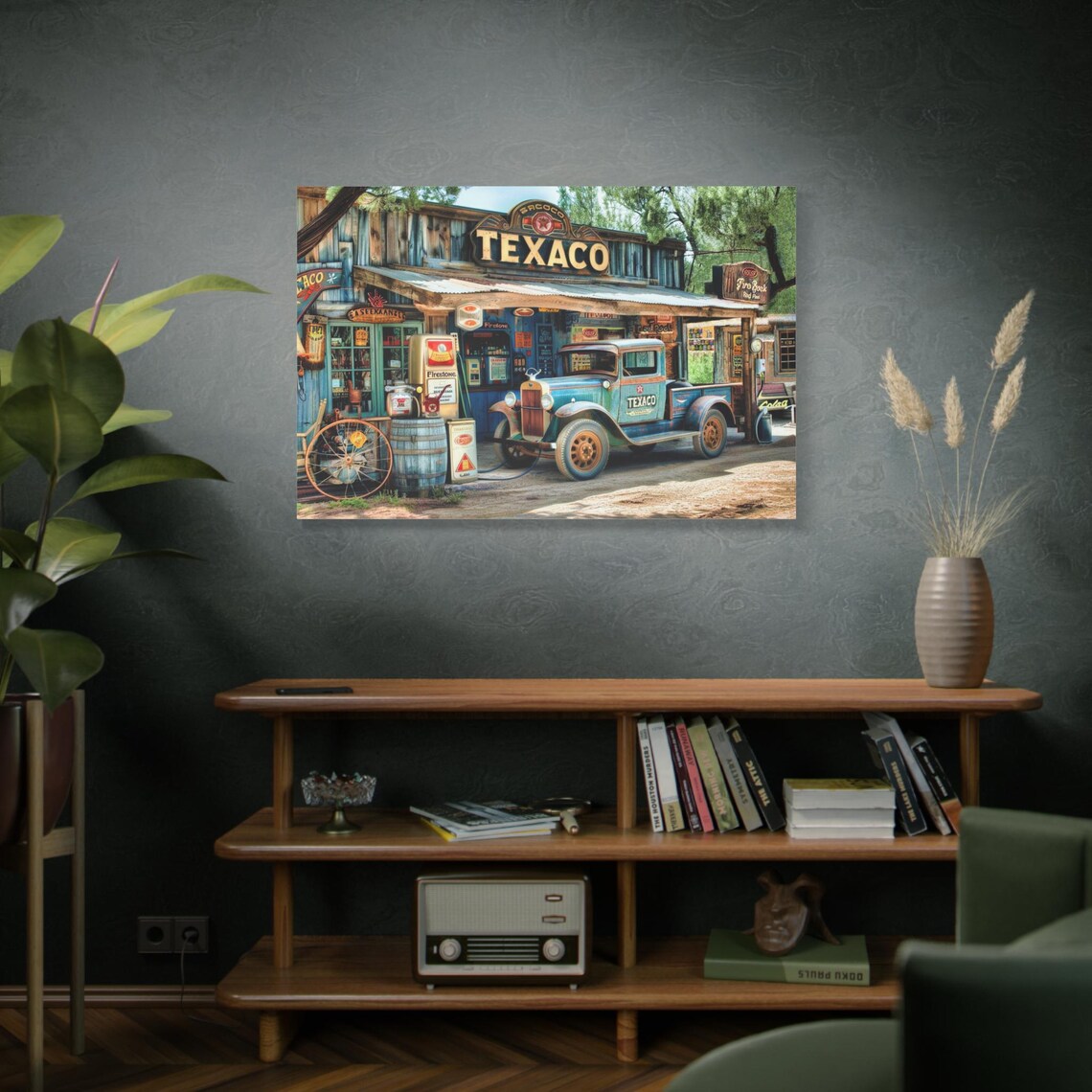 Vintage Texaco Gas Station Print: Rustic Truck Americana Wall Art - Etsy