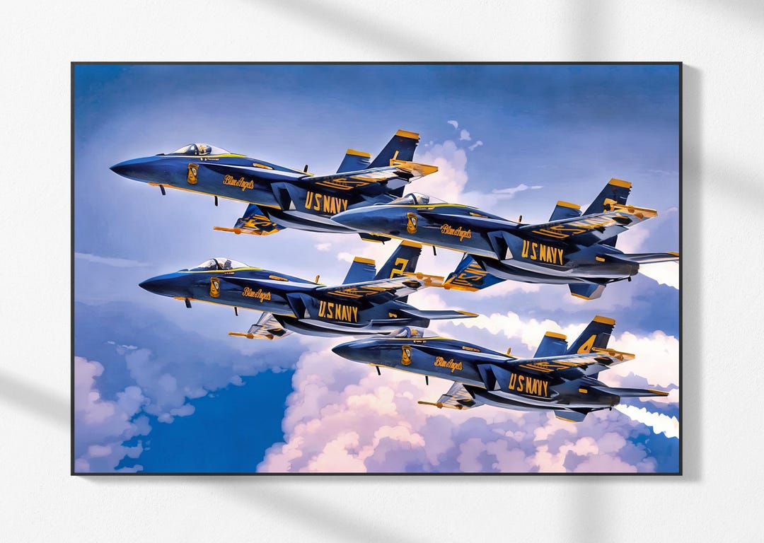 Blue Angels Diamond Formation Print: US Navy Aviation Art - Etsy