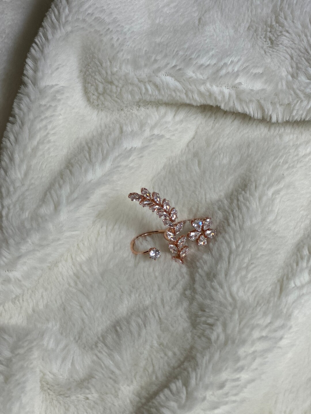 Two-finger Statement Ring Palm for Women, Fashion CZ Crystal Adjustable ...