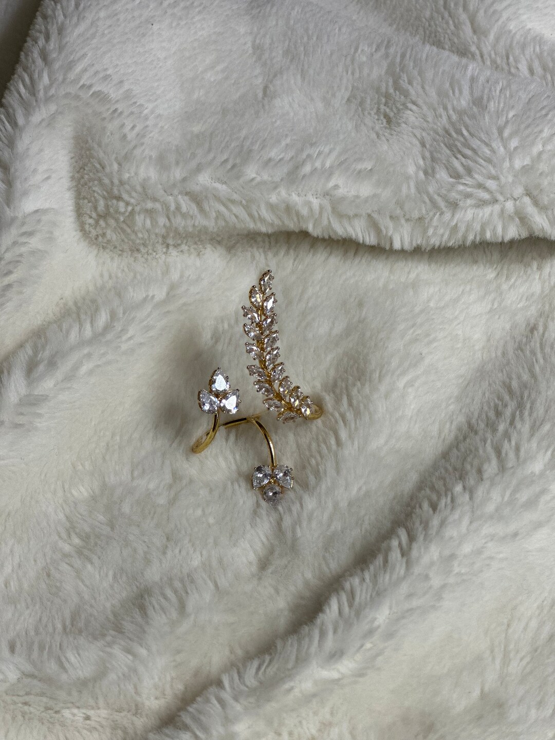 Two-finger Statement Ring Palm for Women, Fashion CZ Crystal Adjustable ...