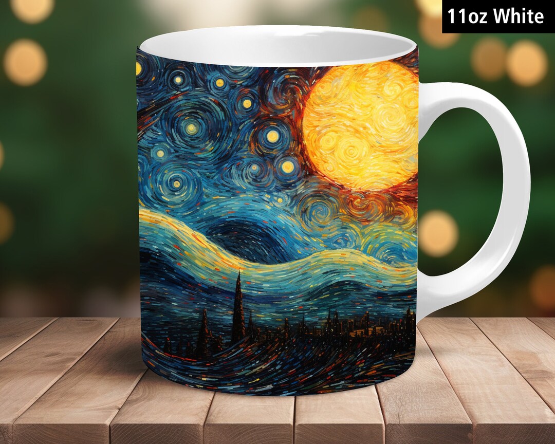 Starry Night Coffee Mug: Van Gogh-inspired Art, 11oz Ceramic - Etsy