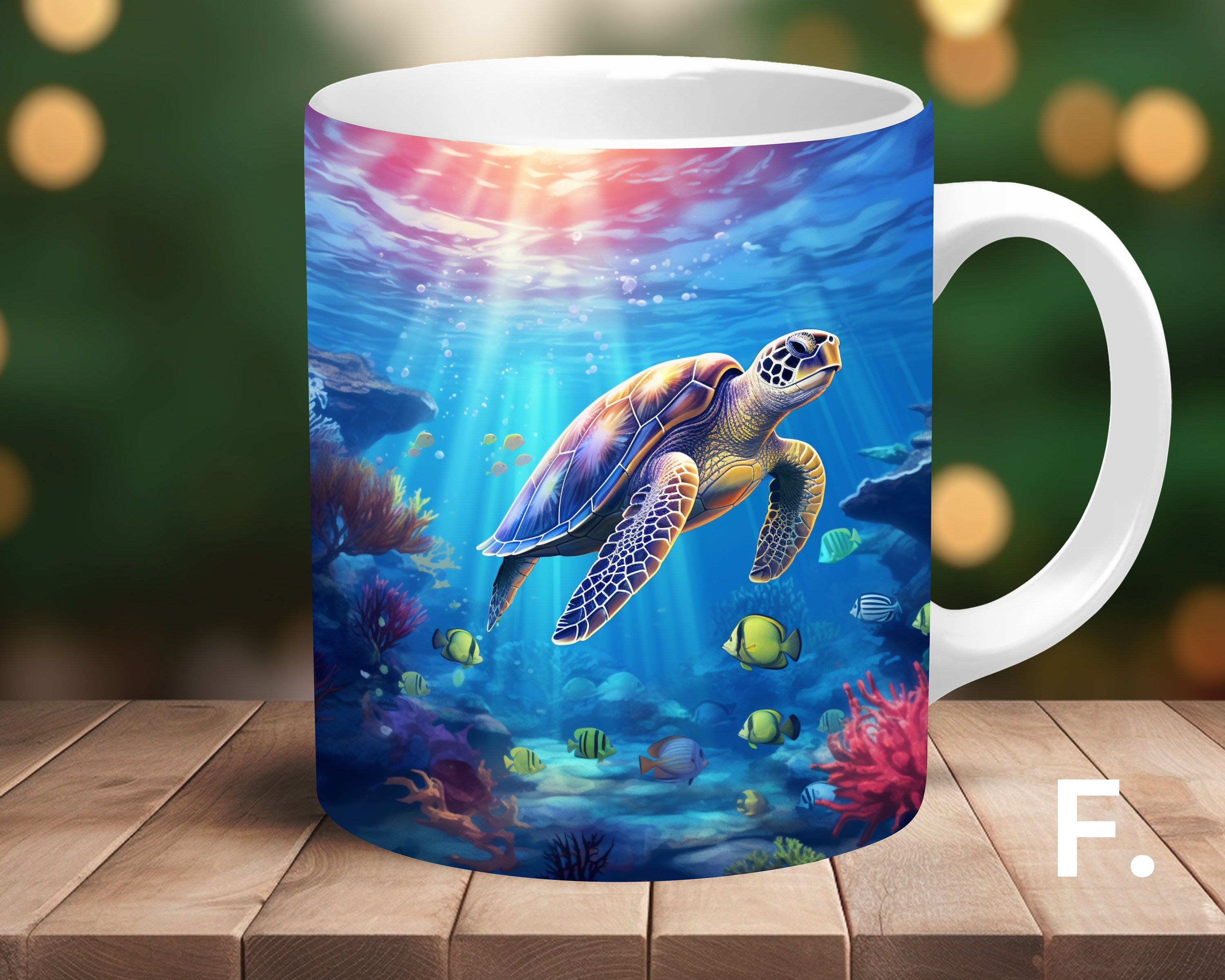 Turtle Coffee Mug Sea Turtle Mug 3D Mug Ocean Mug Turtle Gift Animal ...