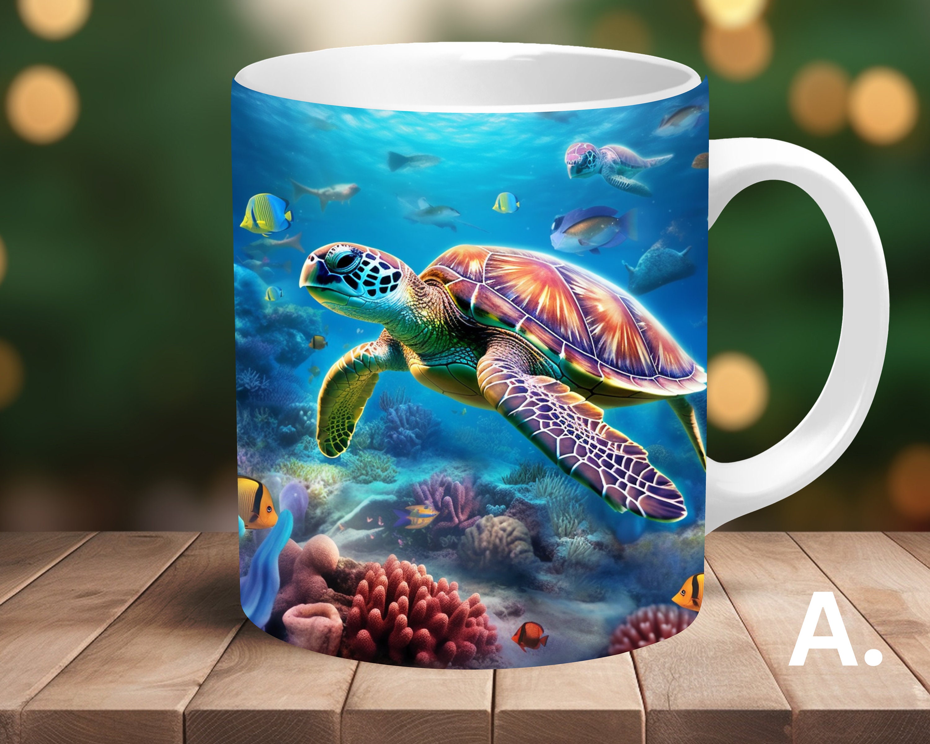 Turtle Coffee Mug Sea Turtle Mug 3D Mug Ocean Mug Turtle Gift Animal ...