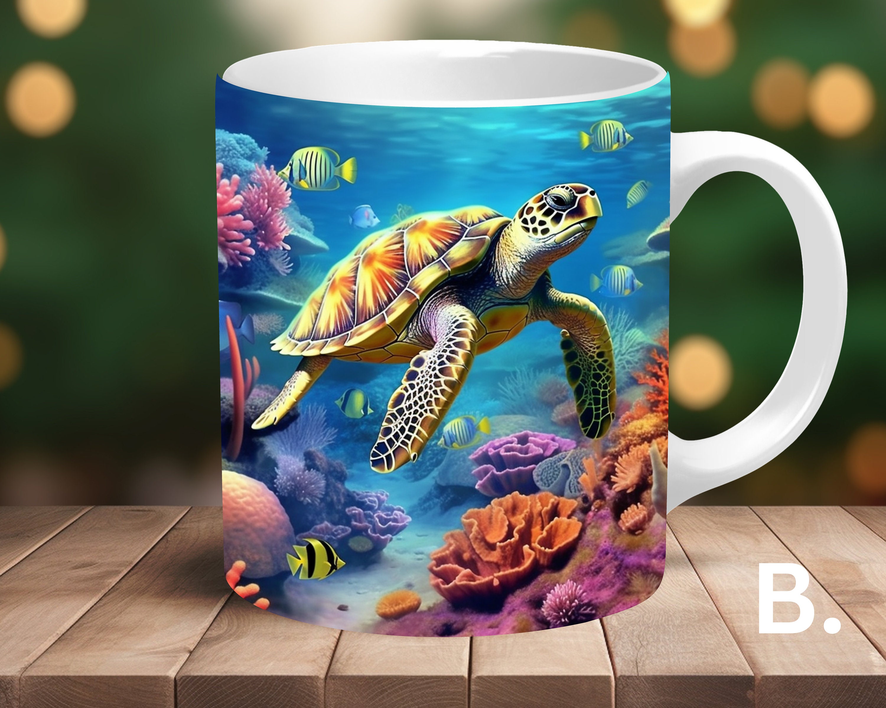 Turtle Coffee Mug Sea Turtle Mug 3D Mug Ocean Mug Turtle Gift Animal ...
