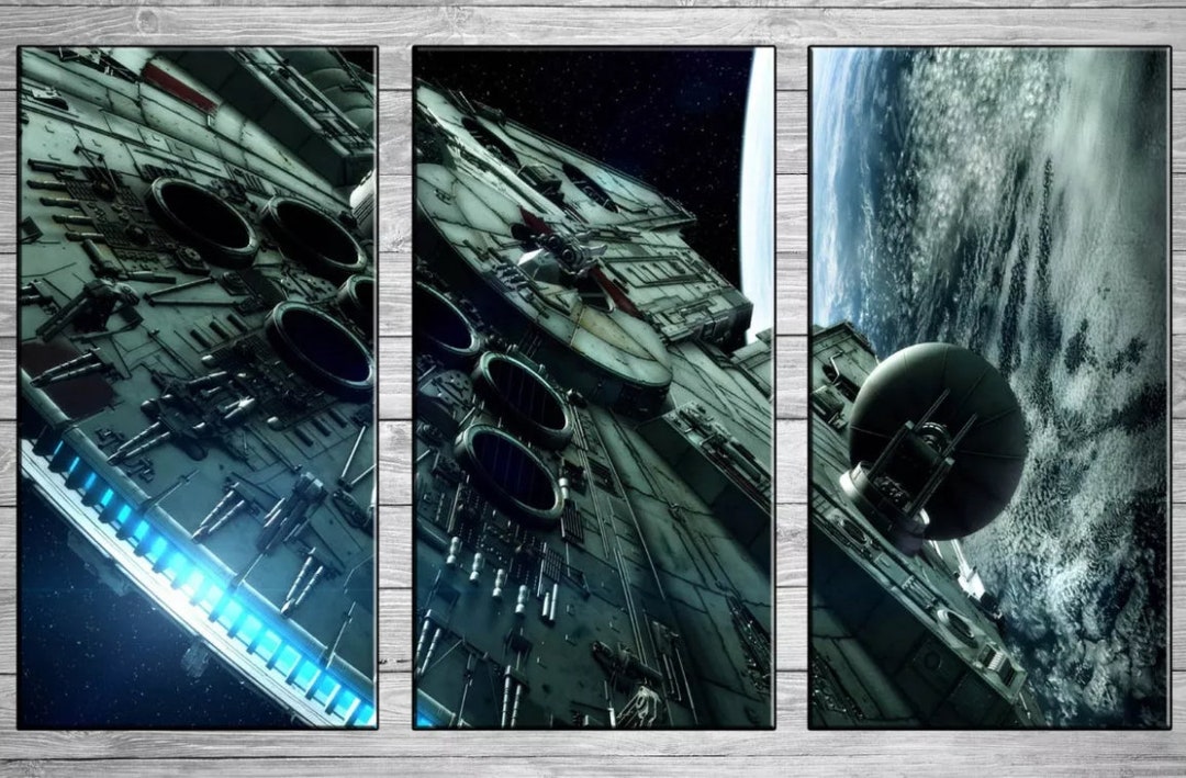 Triptych Picture Wall Art FREE SHIPPING Premium Canvas Canvas Star Wars ...