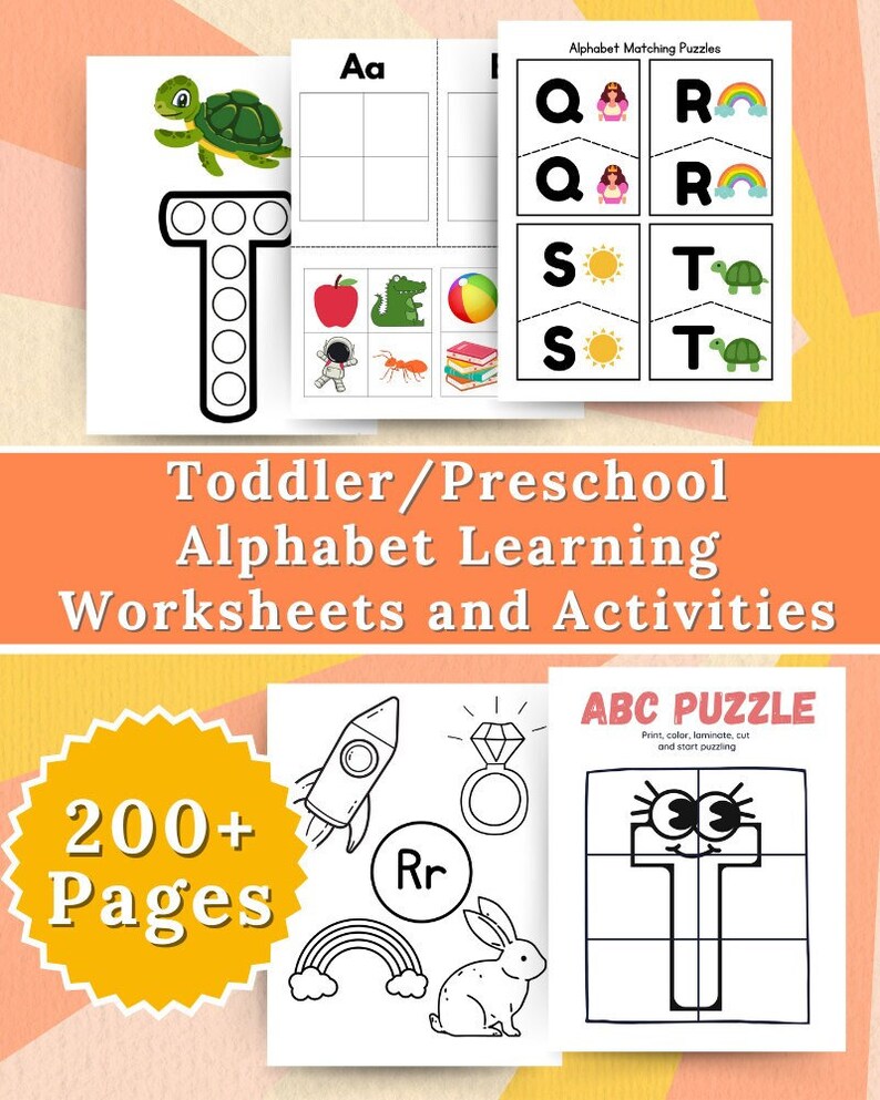 Toddler/preschool Alphabet Learning Activities & Worksheets - Etsy