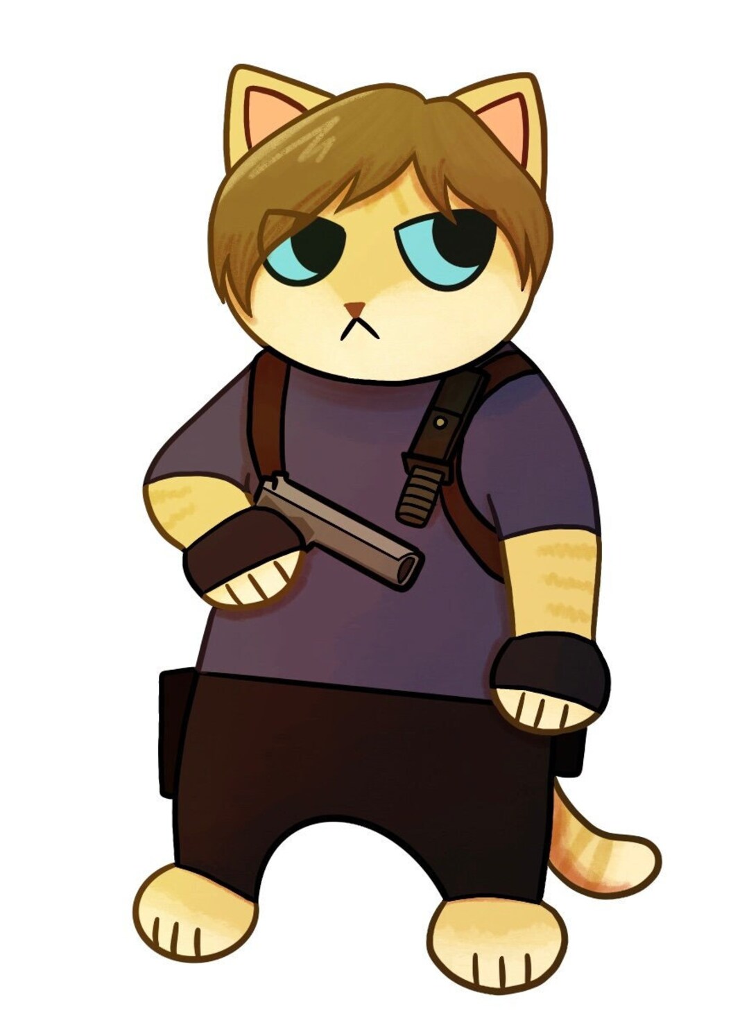 Cat Leon Kennedy Sticker | Resident Evil Sticker - Etsy