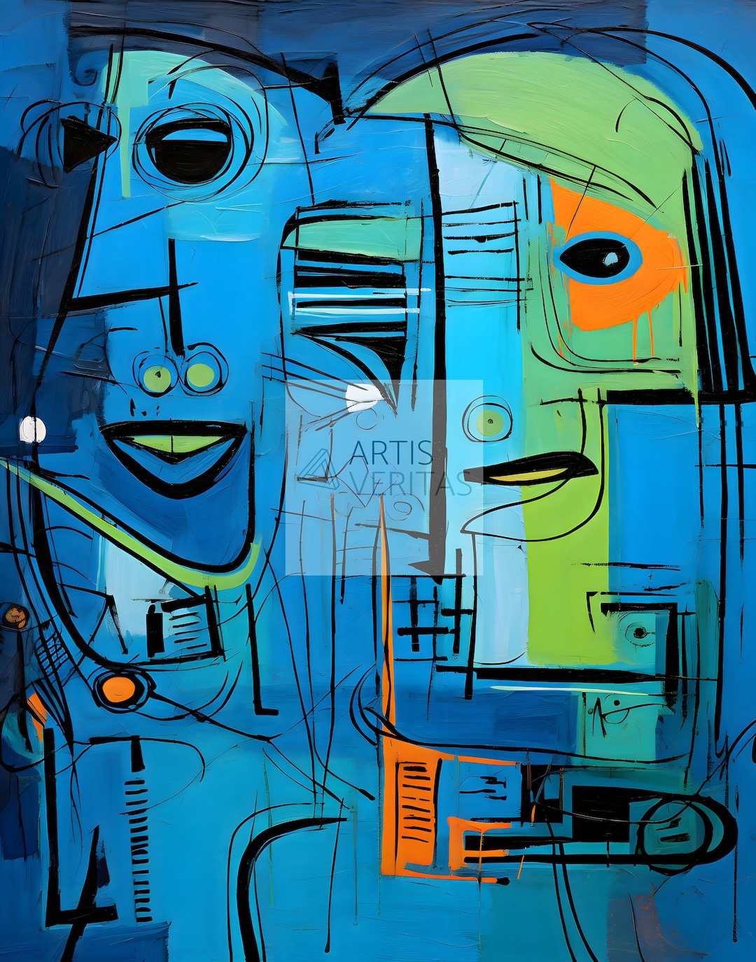 Abstract Self Portrait Cubism Modern Art Wall Art Gift - Etsy