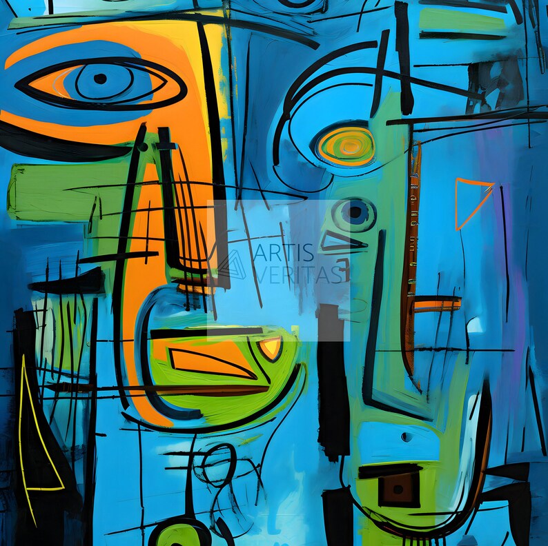 Abstract Cubism Portrait Modern Art Wall Art Gift Printable Digital ...