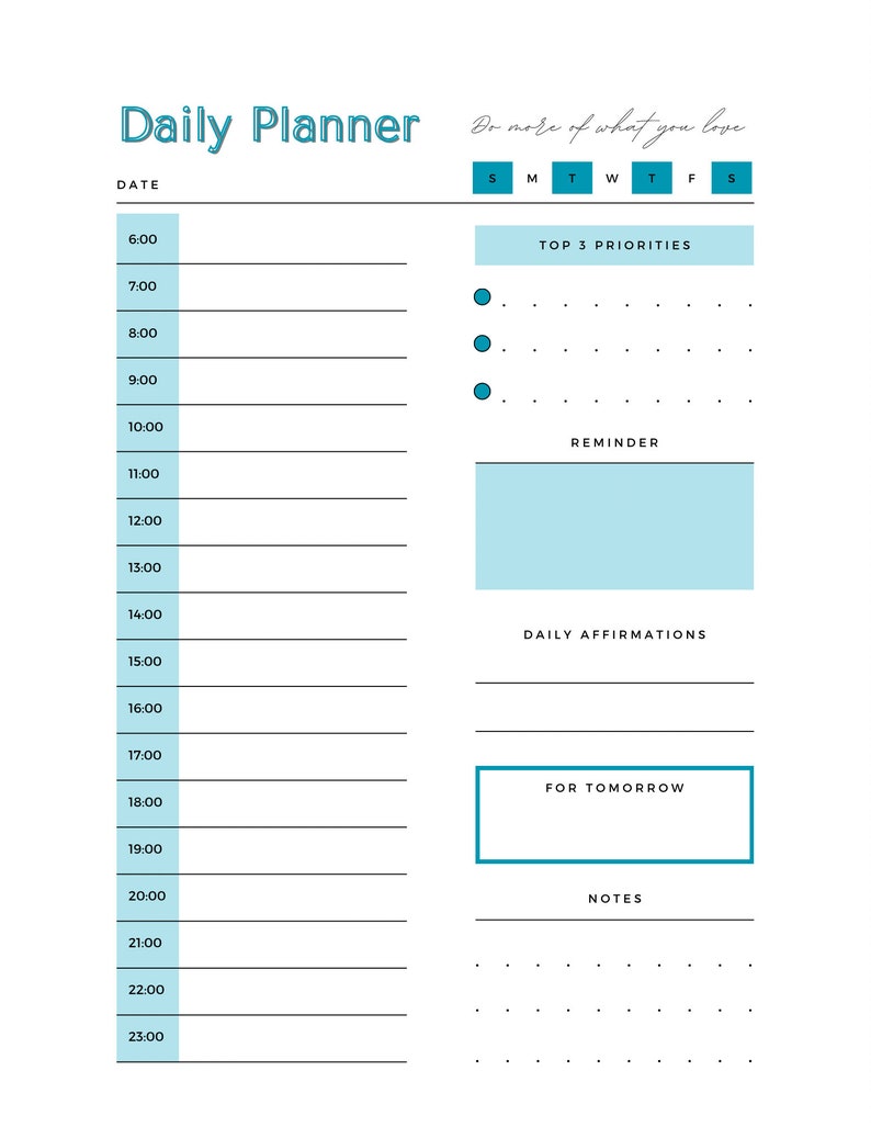 Minimal Productivity Planner, Daily Planner, Daily to Do List Printable ...