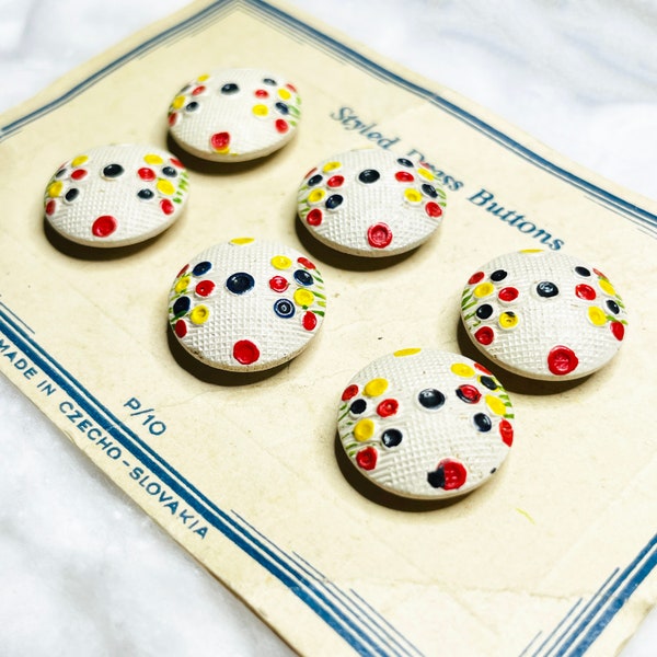 Painted Wood Buttons - Etsy