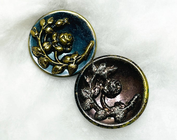 A Pair of Rose Buttons - Etsy