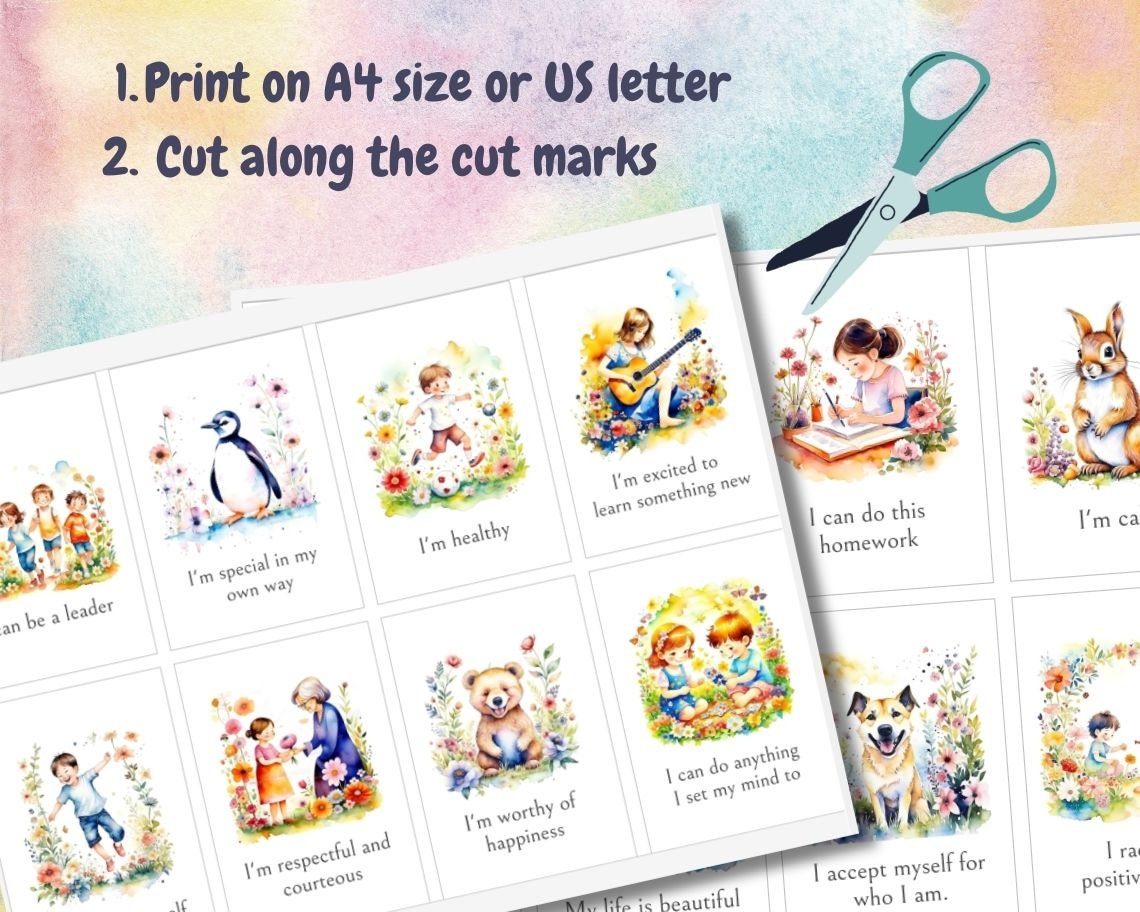 Affirmation Cards for Kids Printable Kids Positive - Etsy