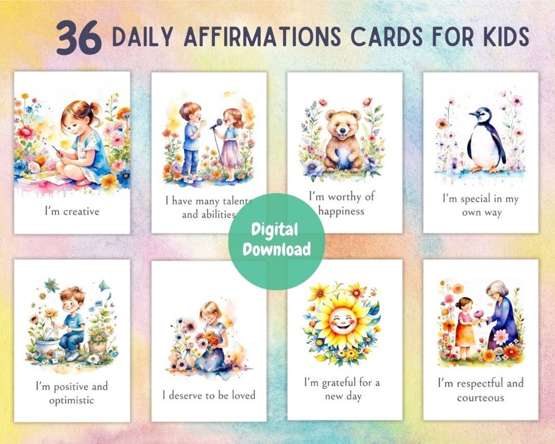 Affirmation Cards for Kids Printable Kids Positive - Etsy